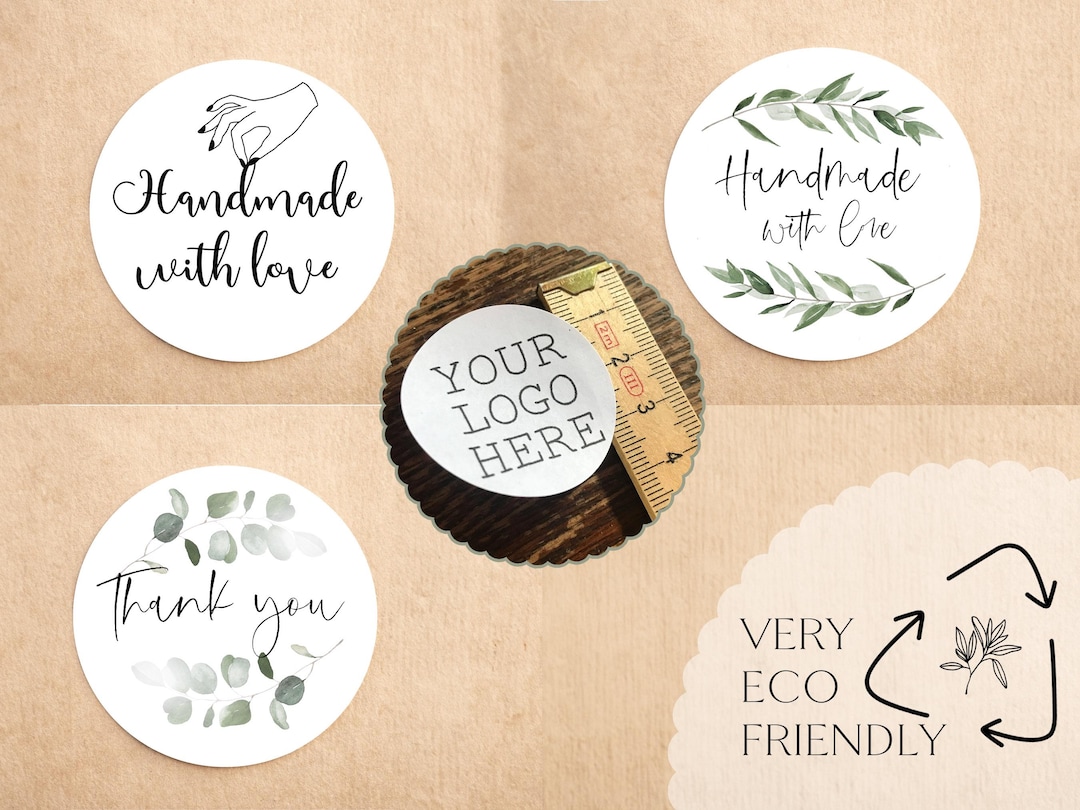 Custom Logo Stickers: Eco Friendly Round Labels, 35pk - Etsy
