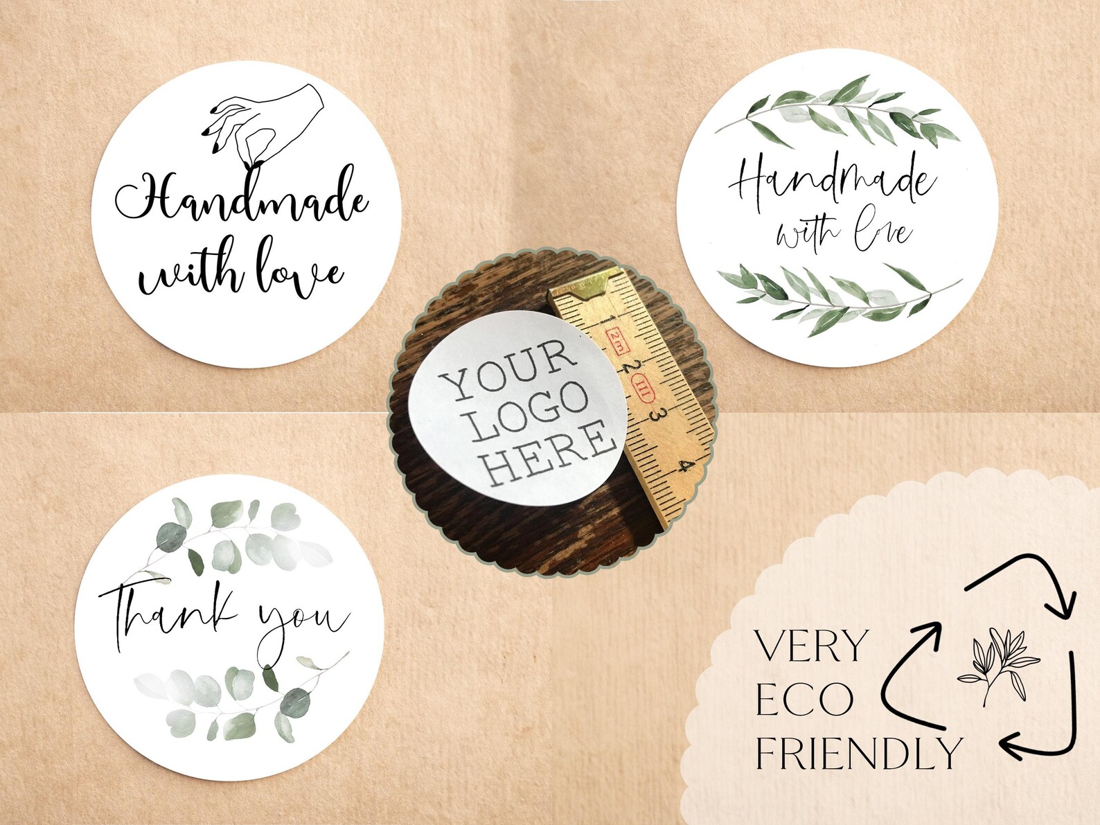 Custom Logo Stickers, Eco Friendly Round Labels, Small Business ...