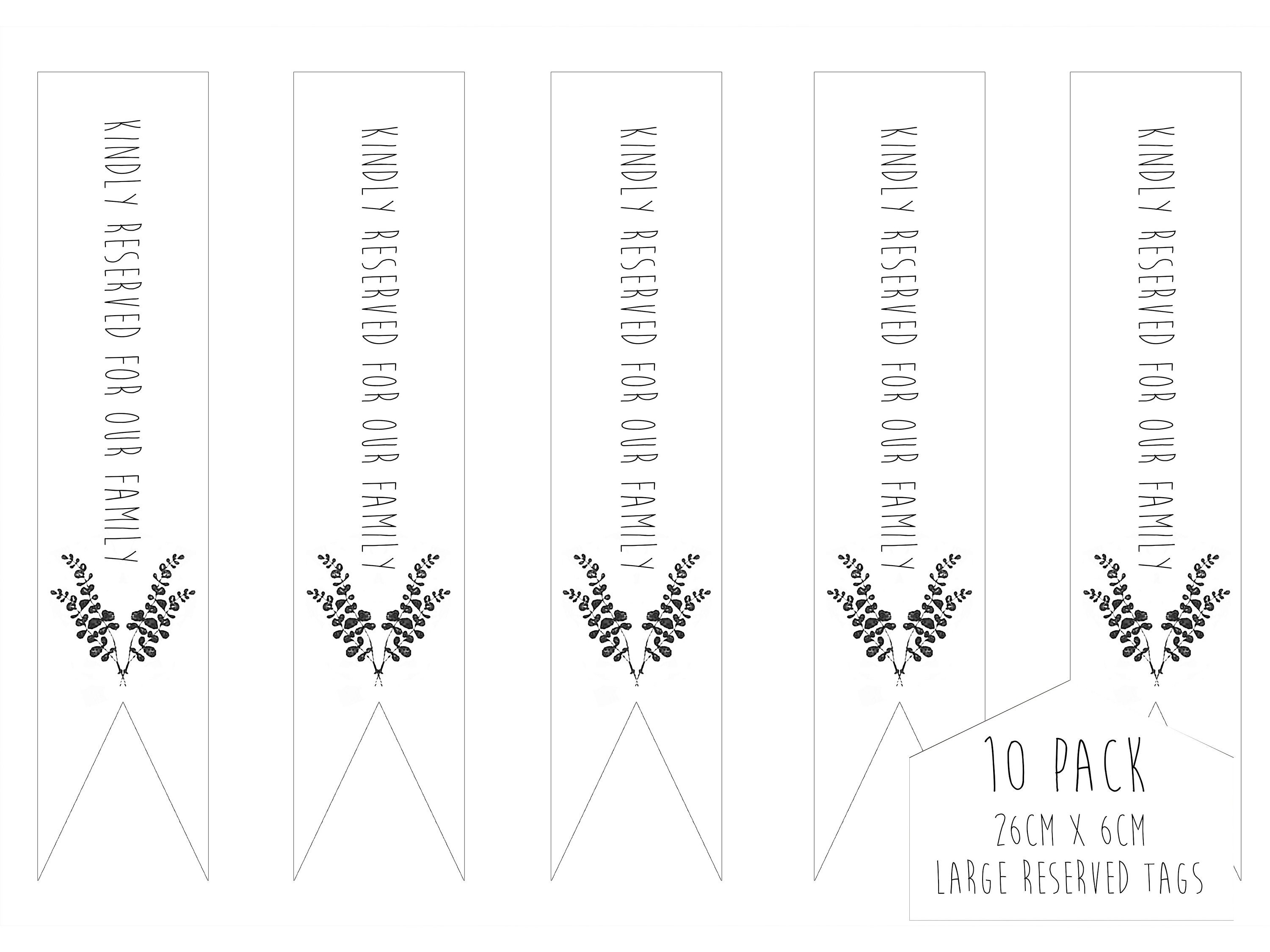 Reserved Wedding Ceremony Seating Tag, Reserved Chair Tags, Wedding ...