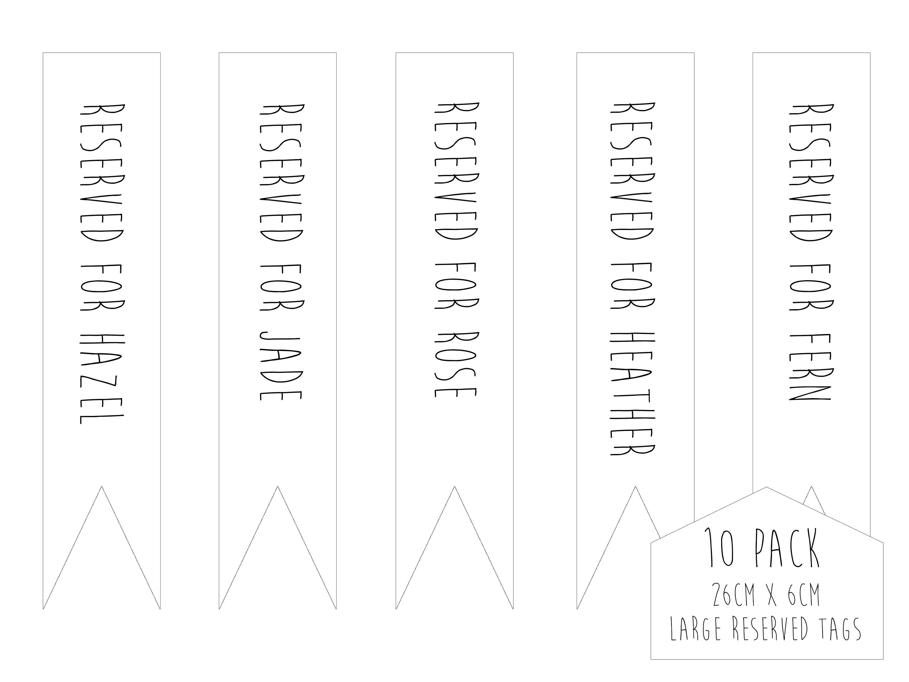 Reserved Wedding Ceremony Seating Tag, Reserved Chair Tags, Wedding ...