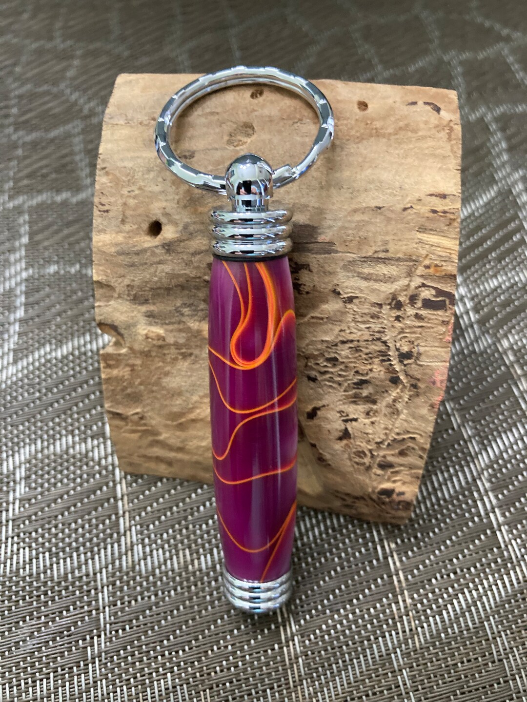 Handmade Secret Compartment Key Ring, Chrome Finish Hardware, Needle ...