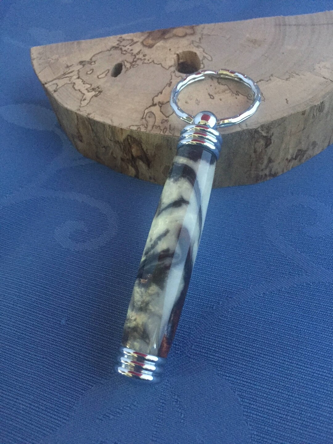 Handmade Secret Compartment Key Ring, Chrome Finish Hardware, Needle ...