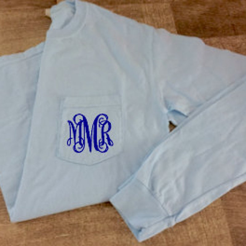 Monogram Pocket Tee - Etsy