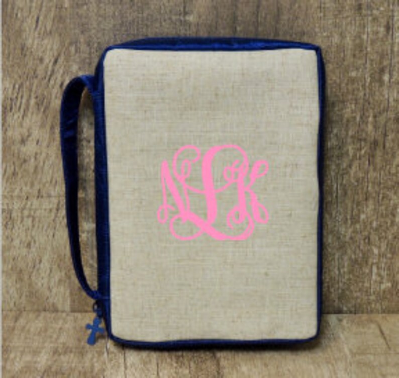 Monogrammed Linen Bible Cover Monogrammed Gifts - Etsy