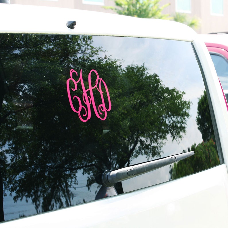 Monogrammed Vinyl Decal Monogram Car Decal Initial Decal | Etsy