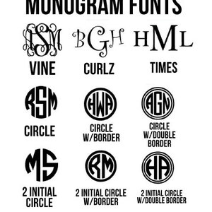 Monogrammed Vinyl Decal Monogram Car Decal Initial Decal - Etsy