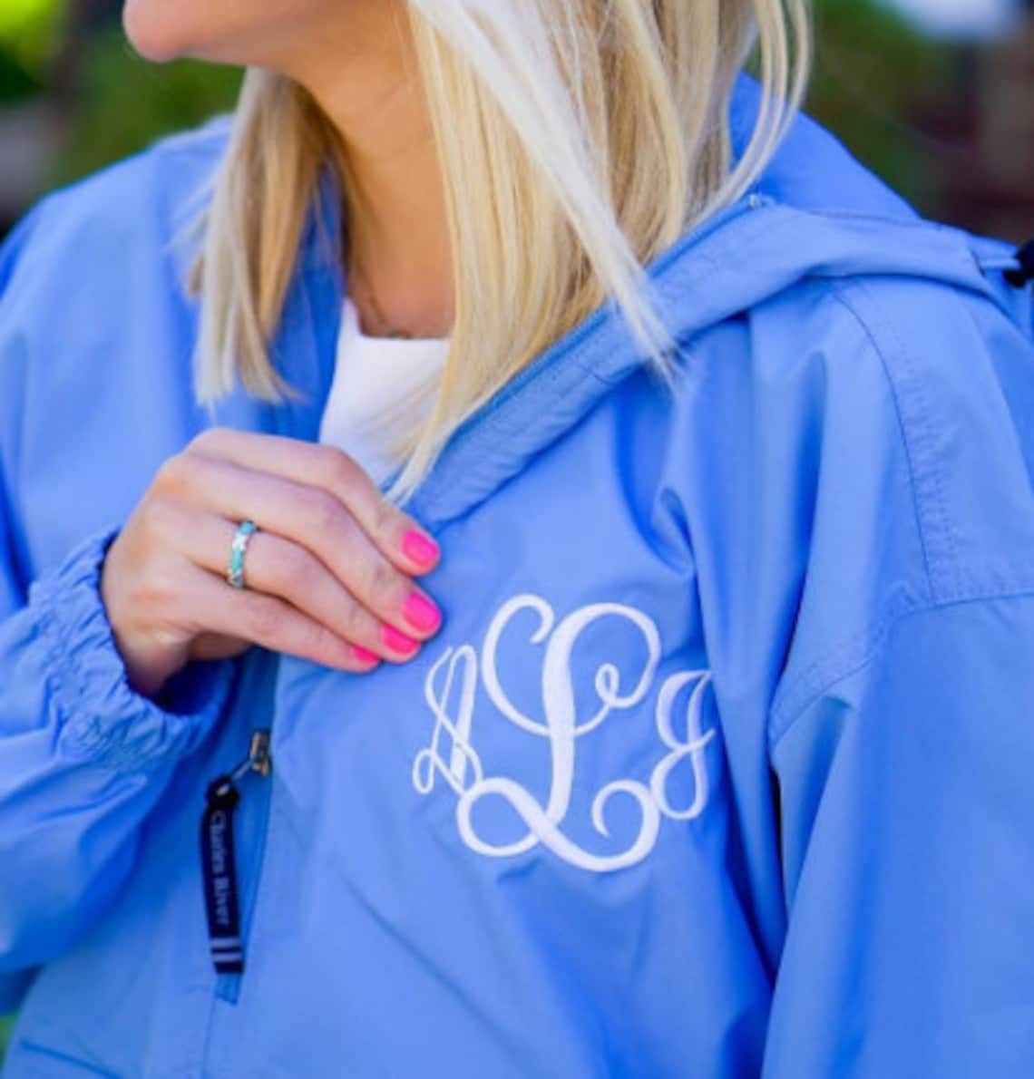 Monogrammed Pack-n-go Rain Jacket Charles River - Etsy