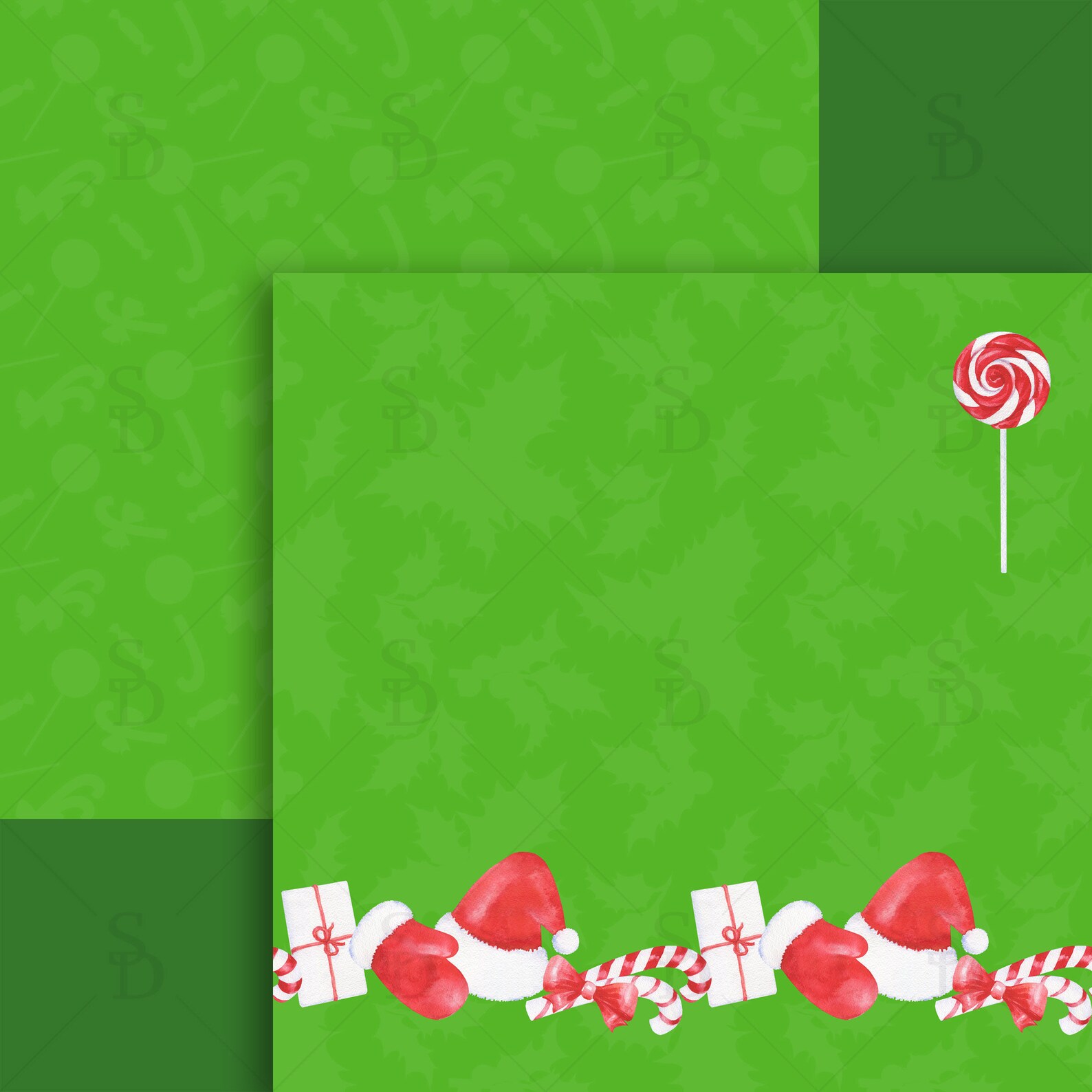 Holly Digital Paper Seamless Background Handpainted Pattern | Etsy