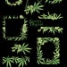 Hemp Text Box Cannabis Textile Pattern Watercolor Leafy Clipart Digital ...