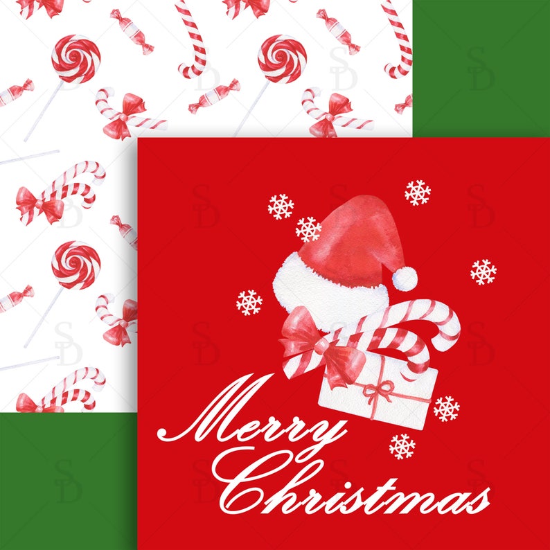 Holly Digital Paper Seamless Background Handpainted Pattern | Etsy