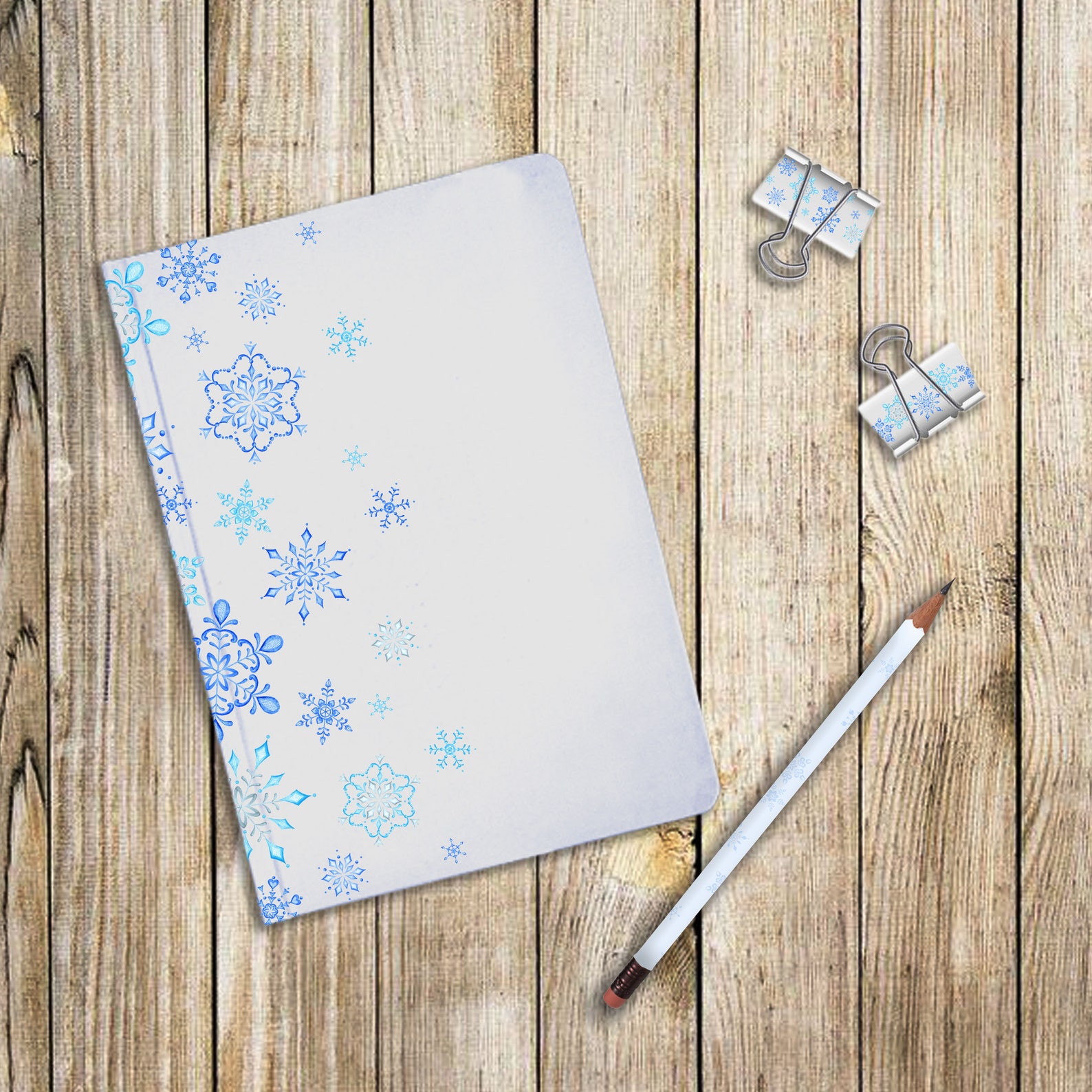 Blue Snowflake Digital Paper Printable Pack Handpainted - Etsy
