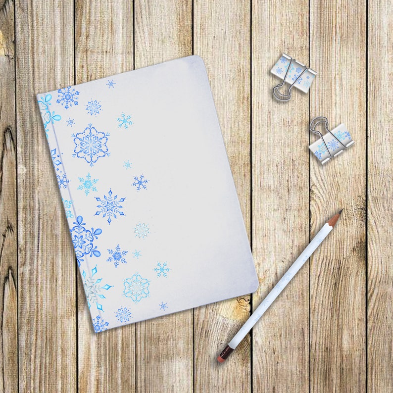 Blue Snowflake Digital Paper Printable Pack Handpainted - Etsy