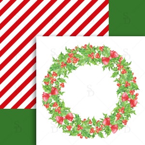 Holly Digital Paper Seamless Background Handpainted Pattern | Etsy