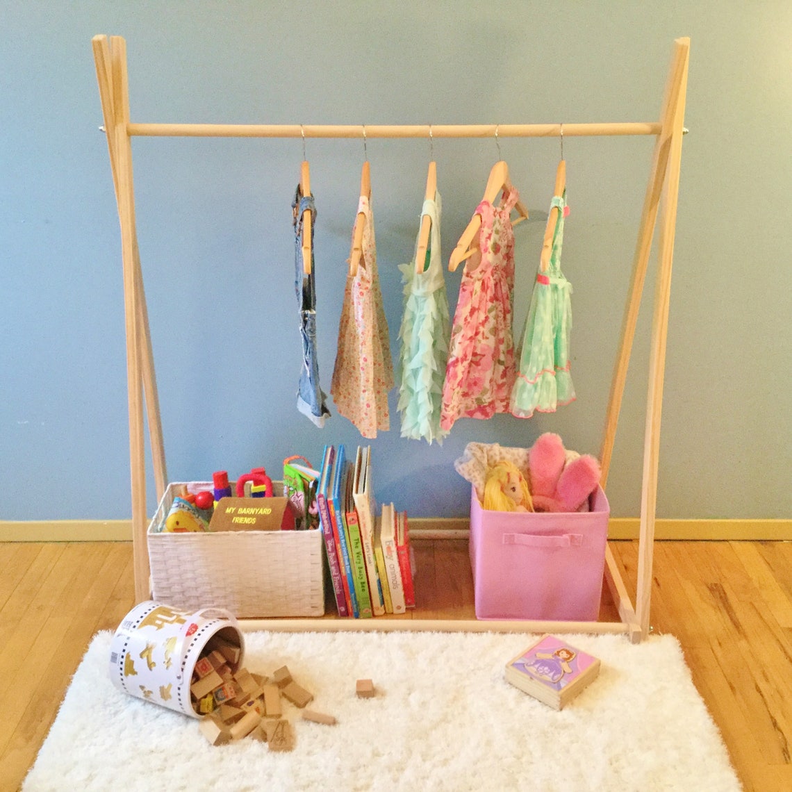 Dress up Storage Kids Clothing Rack Dress up Station - Etsy