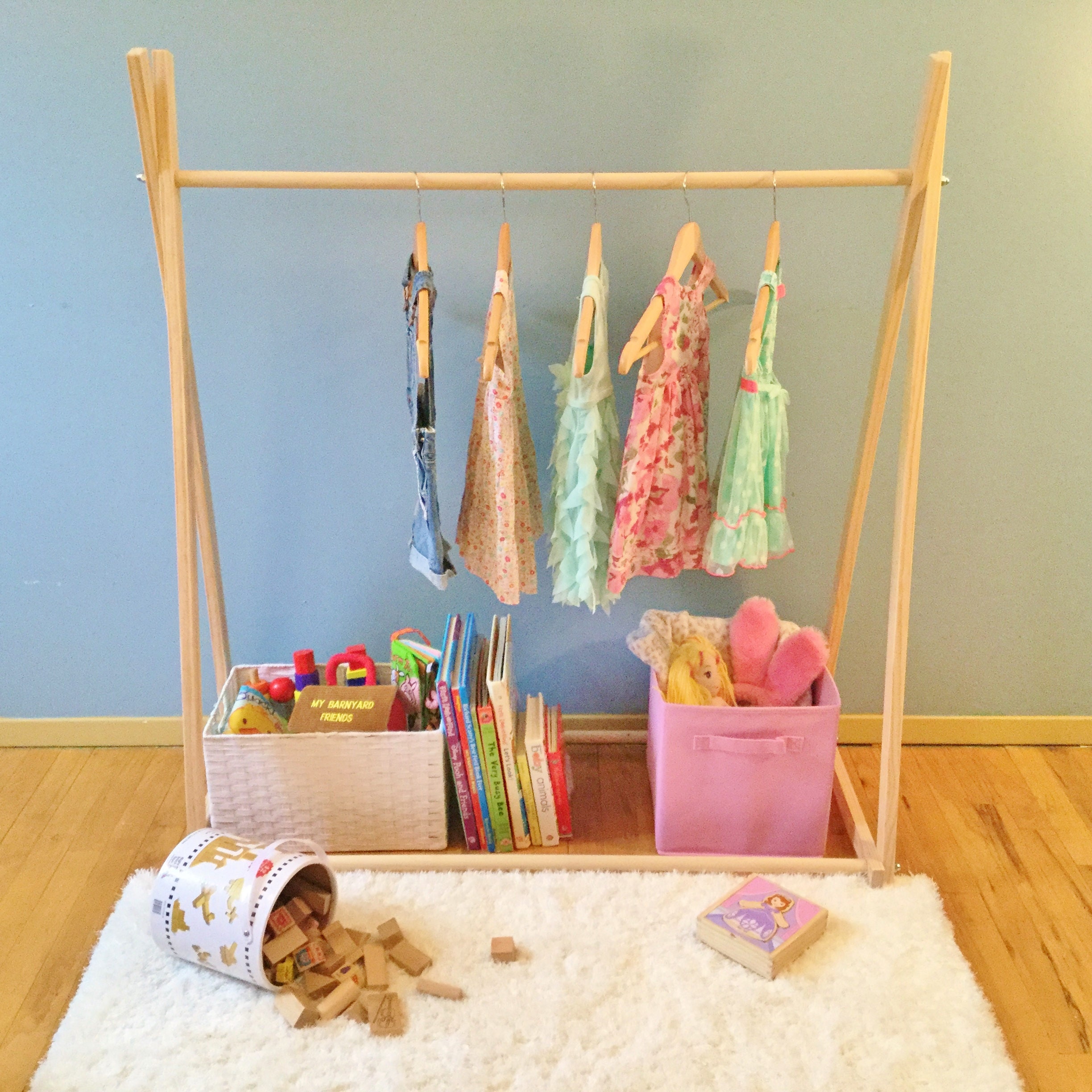 Dress up Storage Kids Clothing Rack Dress up Station - Etsy