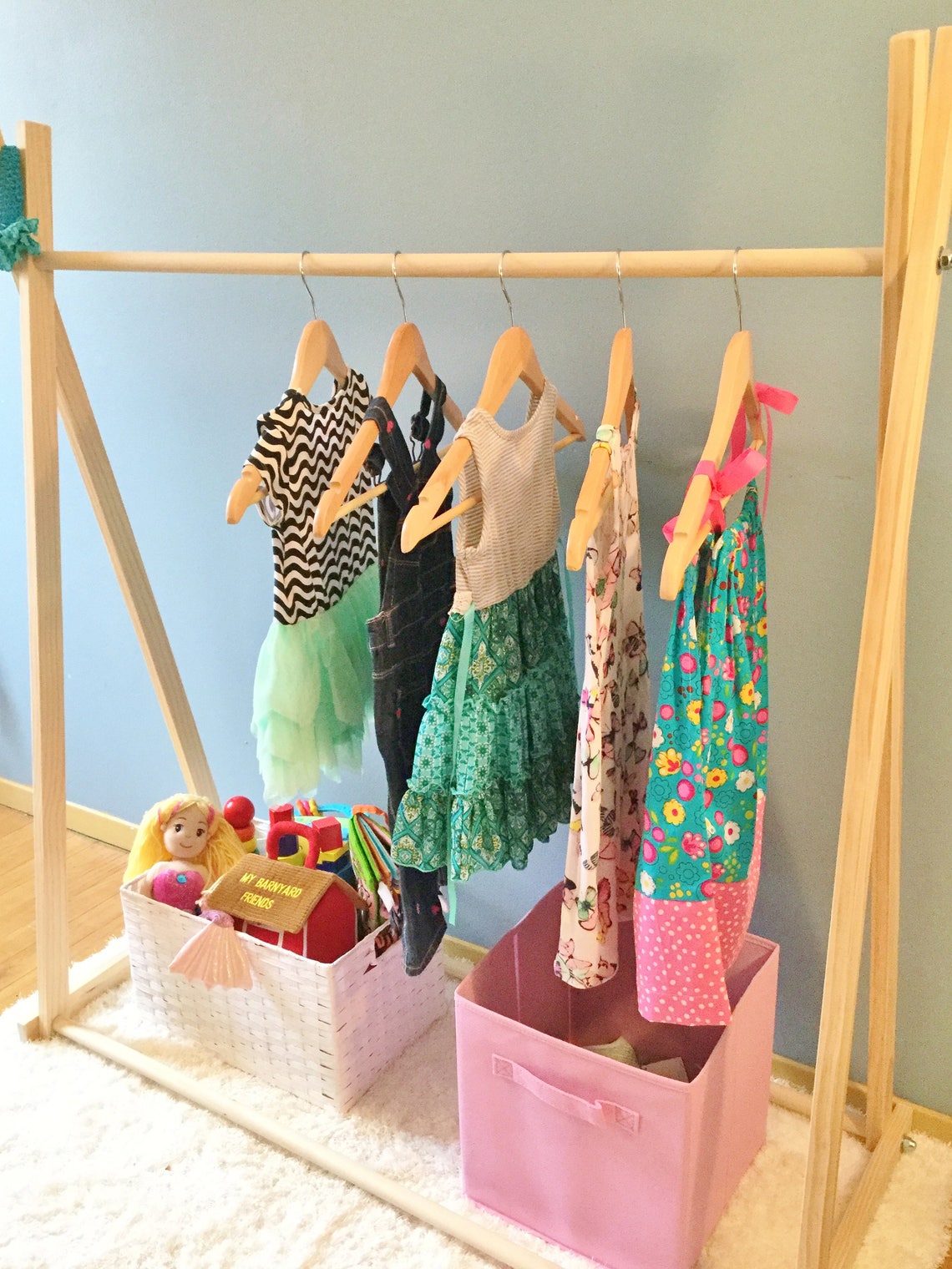 Dress up Storage Kids Clothing Rack Dress up Station - Etsy