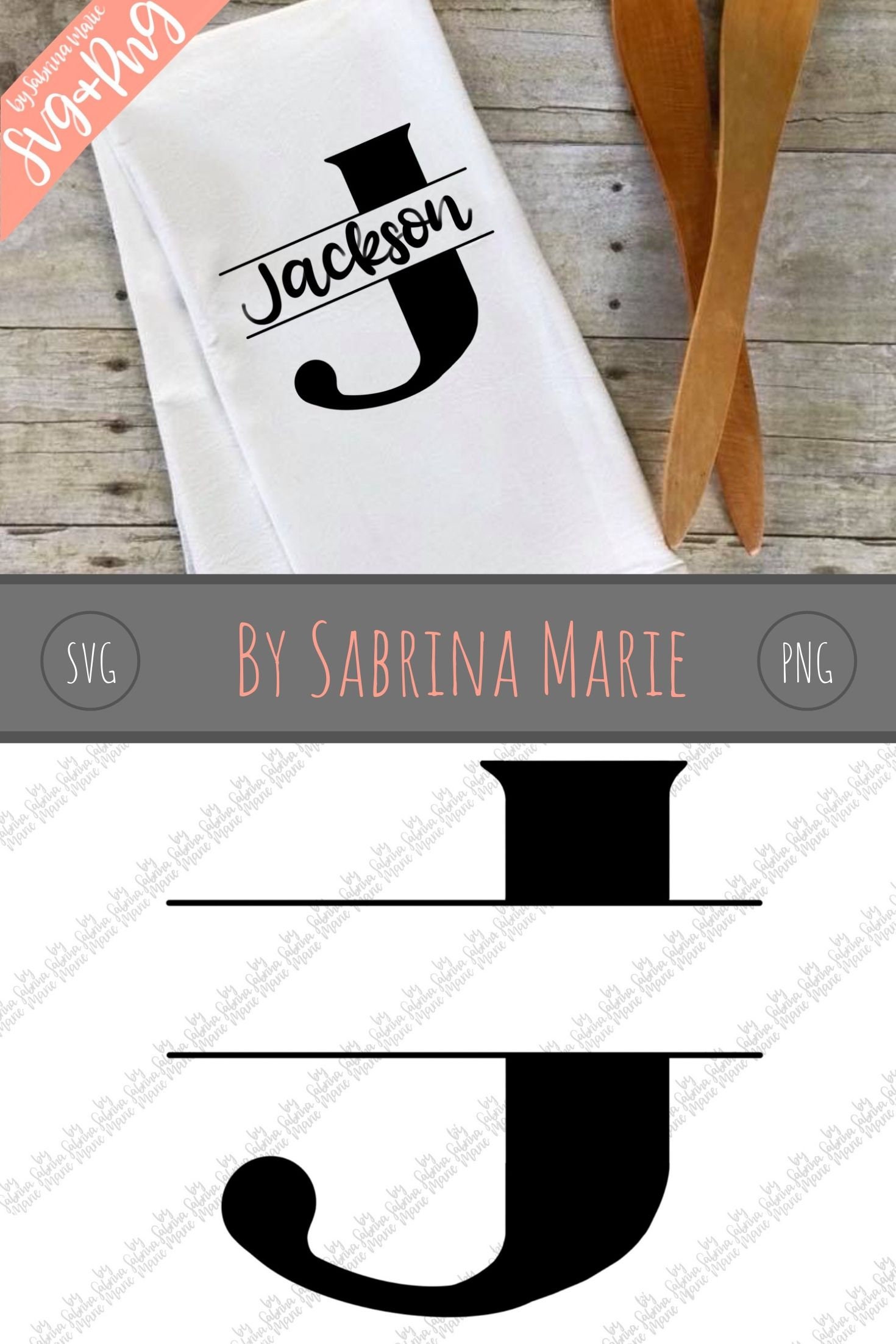 Split Monogram J Digital Download (SVG & PNG) - Etsy
