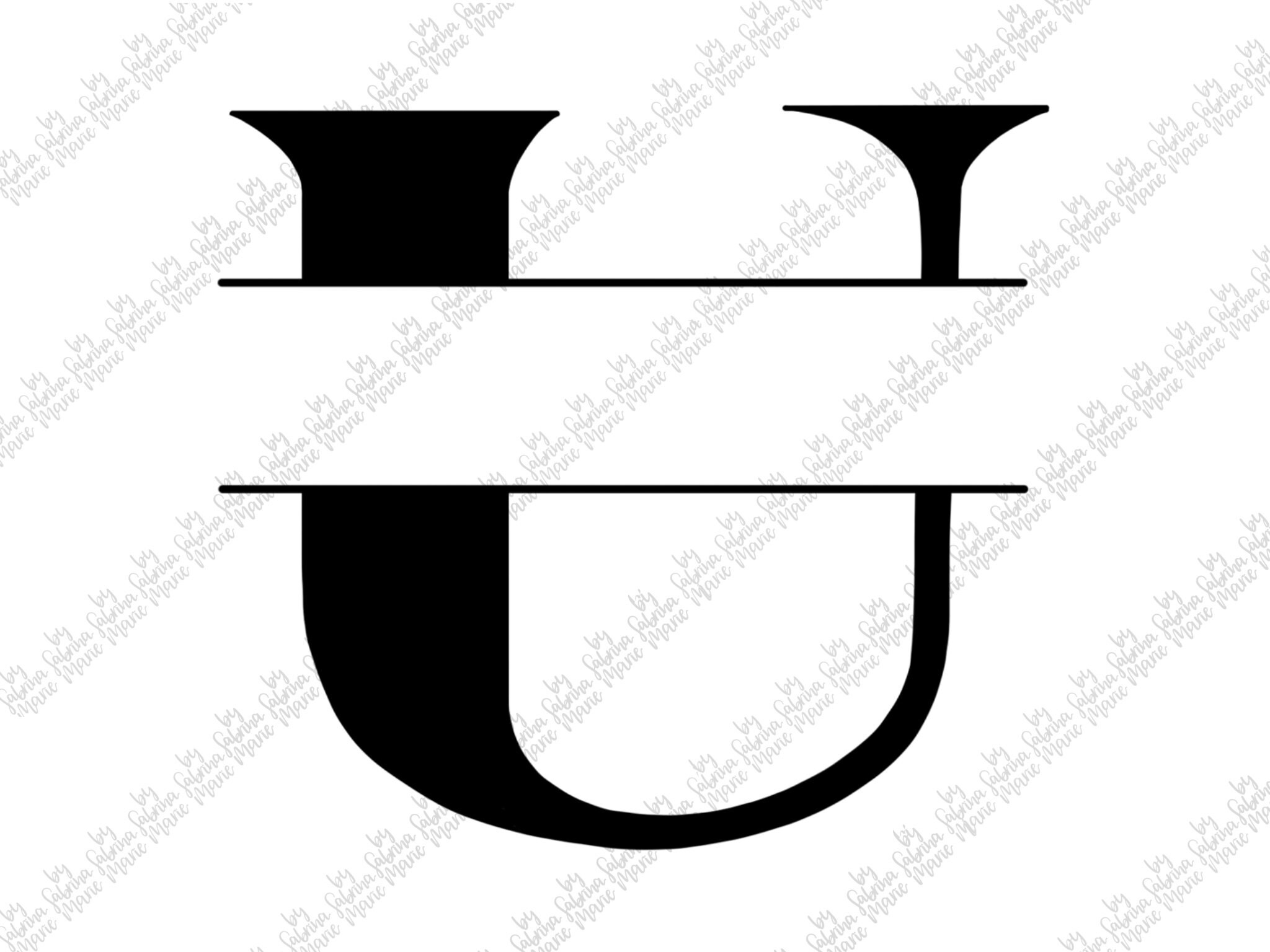 Split Monogram U (SVG & PNG) - Etsy