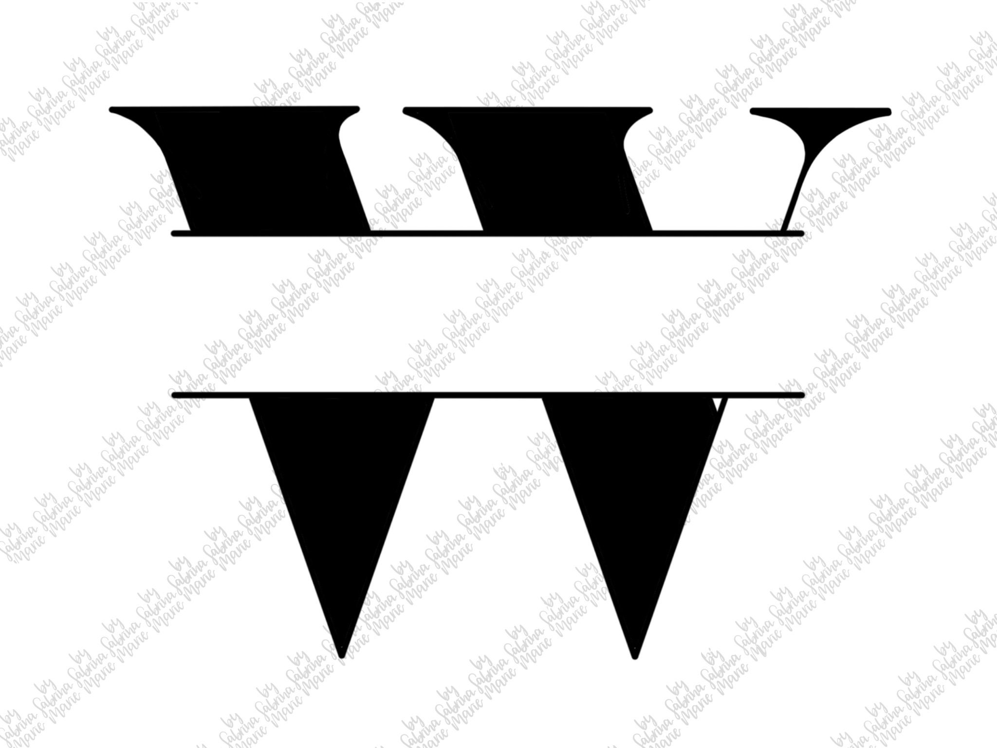 Split Monogram W Digital Download (SVG & PNG) - Etsy
