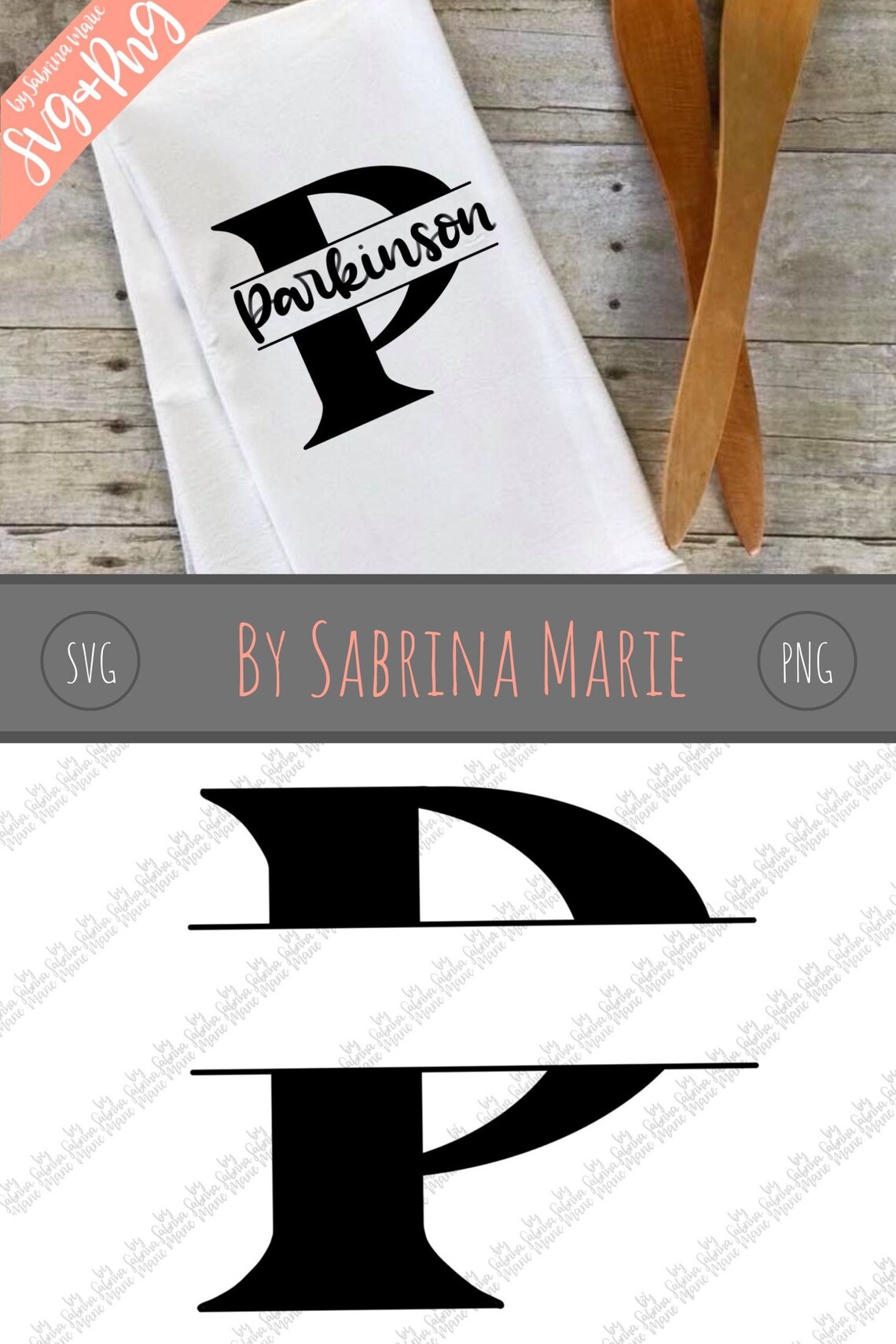 Split Monogram P Digital Download SVG & PNG - Etsy