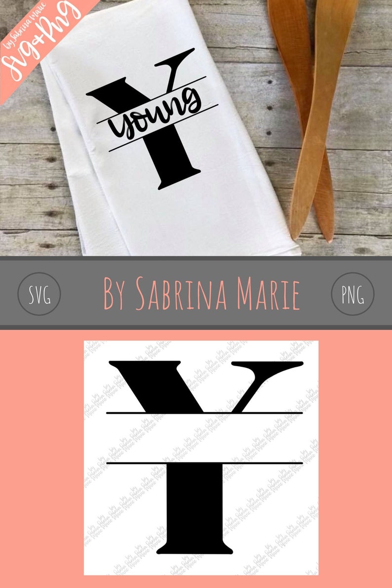 Split Monogram Y (SVG & PNG) - Etsy