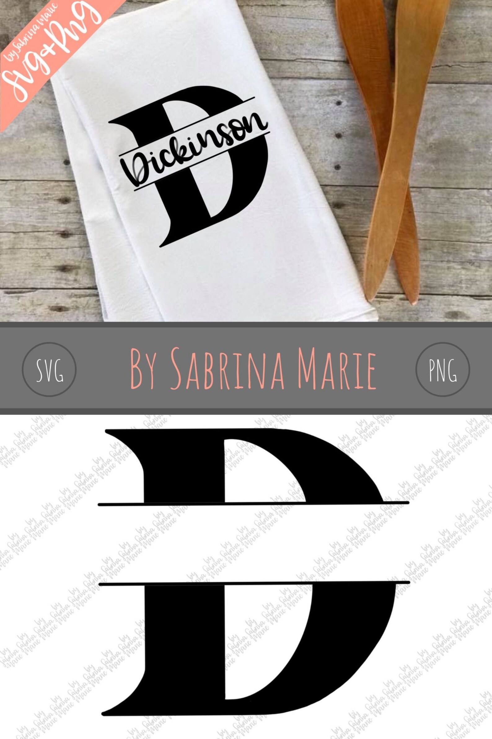 Split Monogram D Digital Download (SVG & PNG) - Etsy