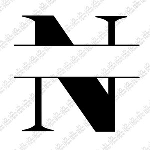 Split Monogram N Digital Download SVG & PNG | Etsy