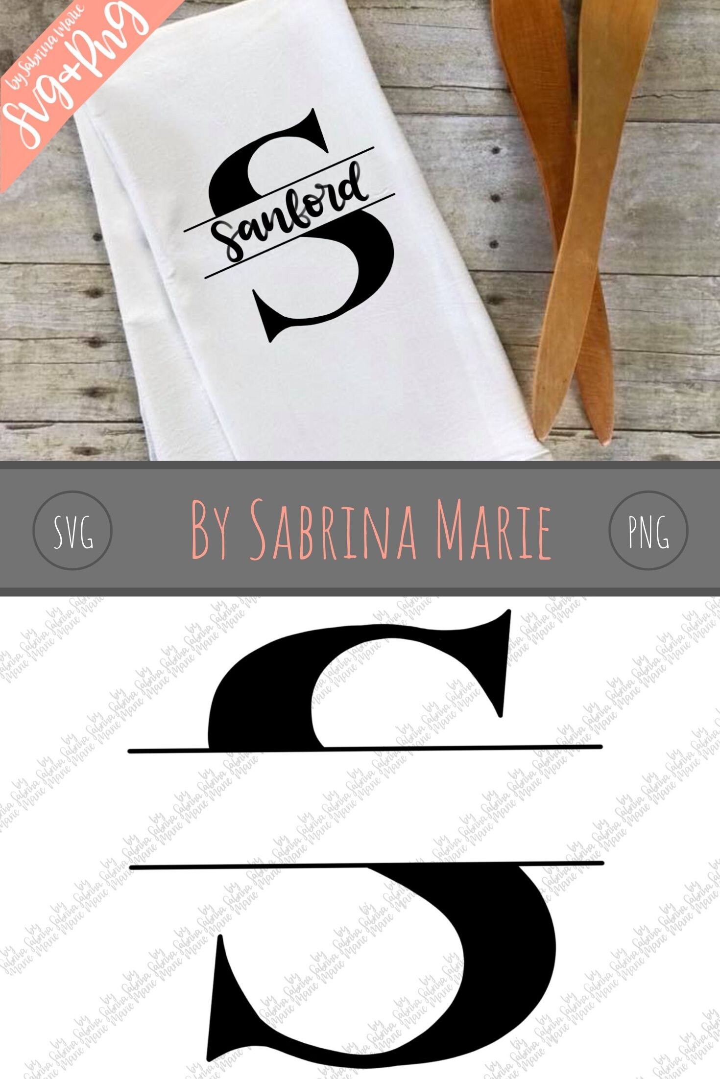 Split Monogram S Digital Download SVG & PNG - Etsy