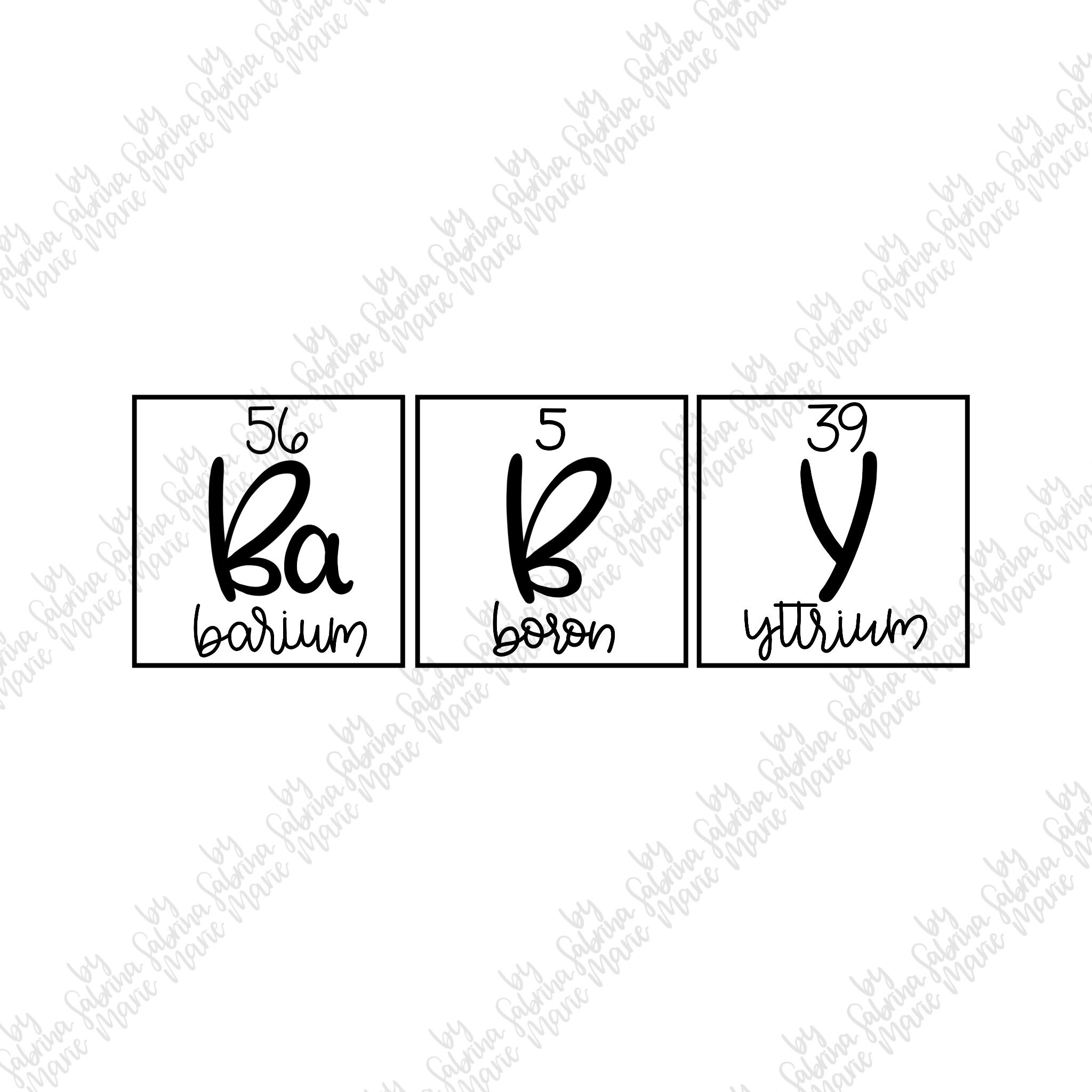 Baby - Handdrawn Periodic Table Inspired Design - Digital Download (SVG ...