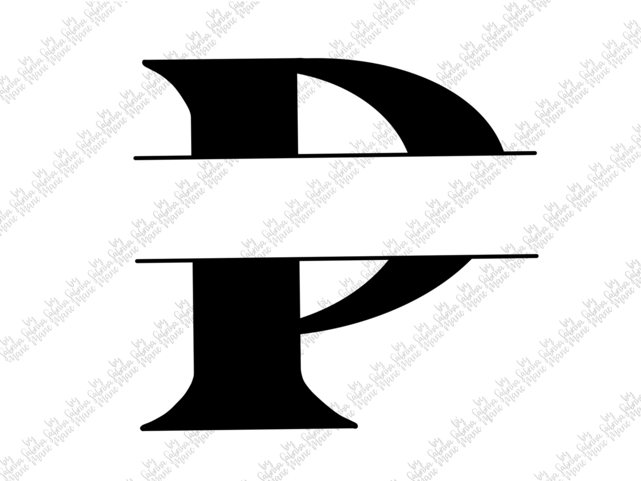 Split Monogram P Digital Download SVG & PNG - Etsy
