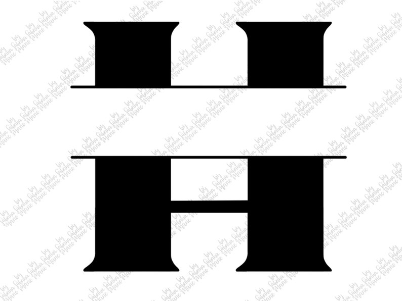 Split Monogram H Digital Download SVG & PNG - Etsy