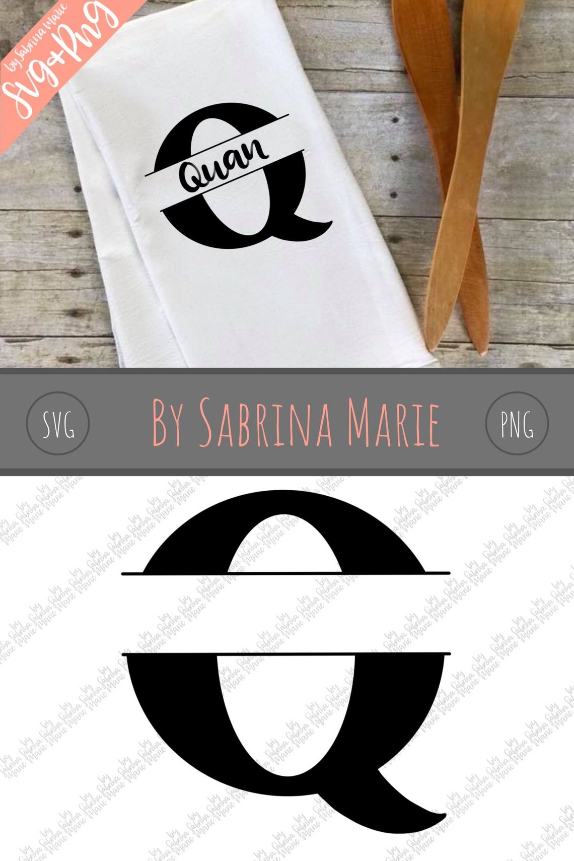 Split Monogram Q Digital Download (SVG & PNG) - Etsy