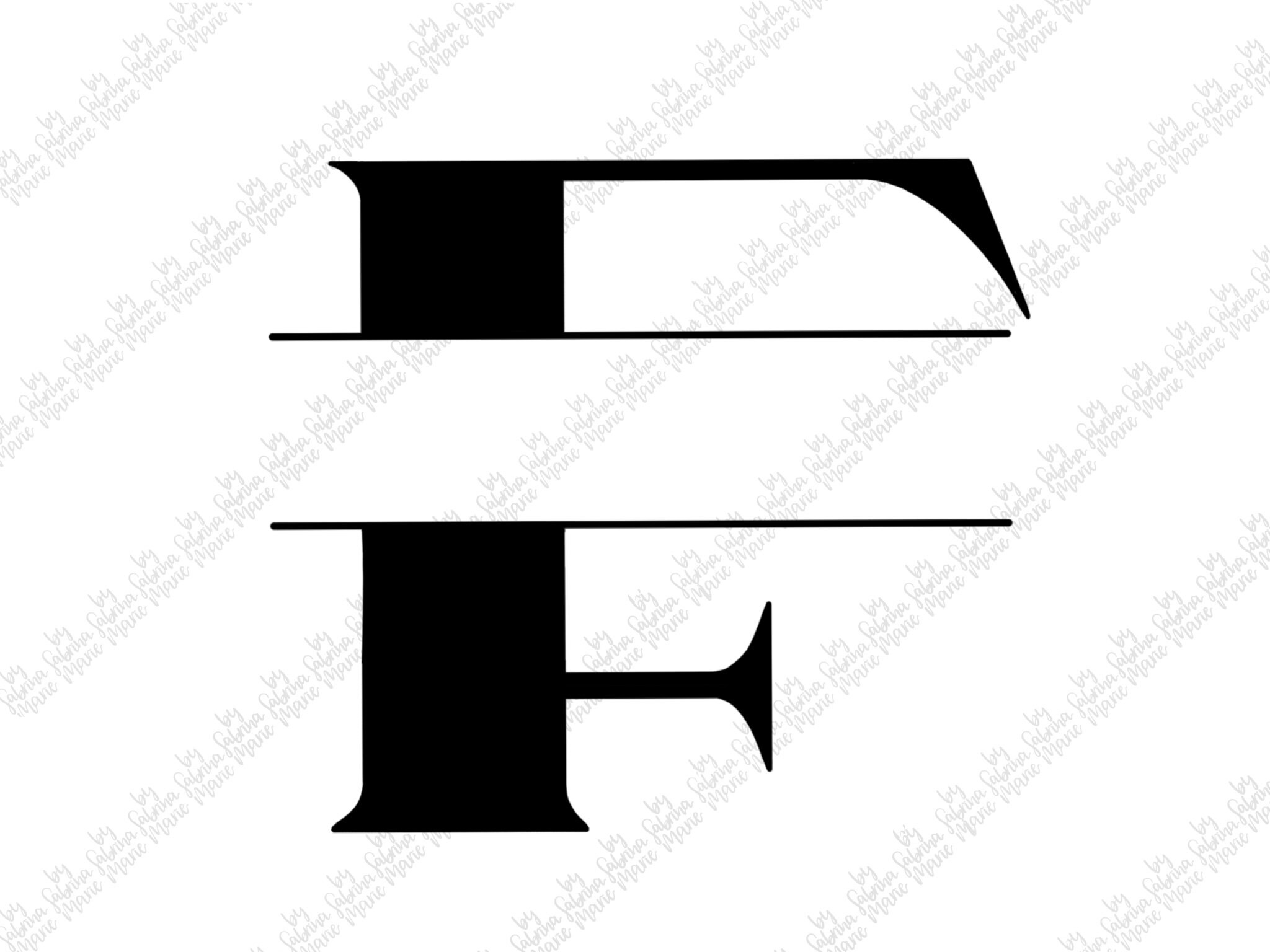 Split Monogram F SVG & PNG | Etsy