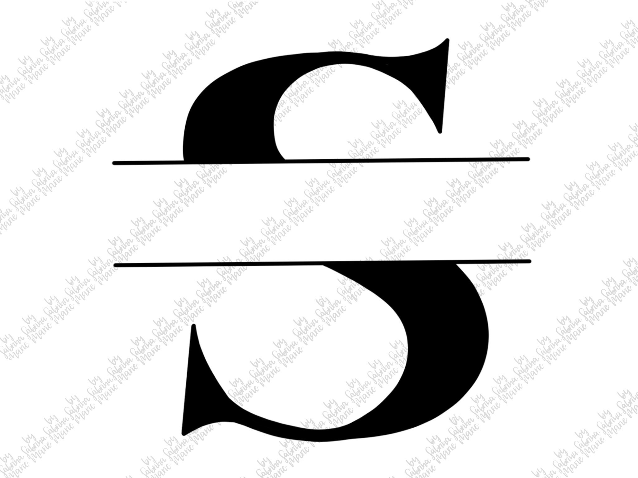 Split Monogram S Digital Download SVG & PNG - Etsy