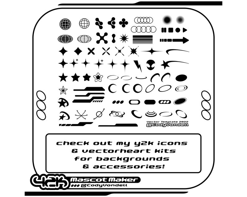 Y2K Mascot Maker Vector Kit over 80 Assets for Characters - Etsy Australia