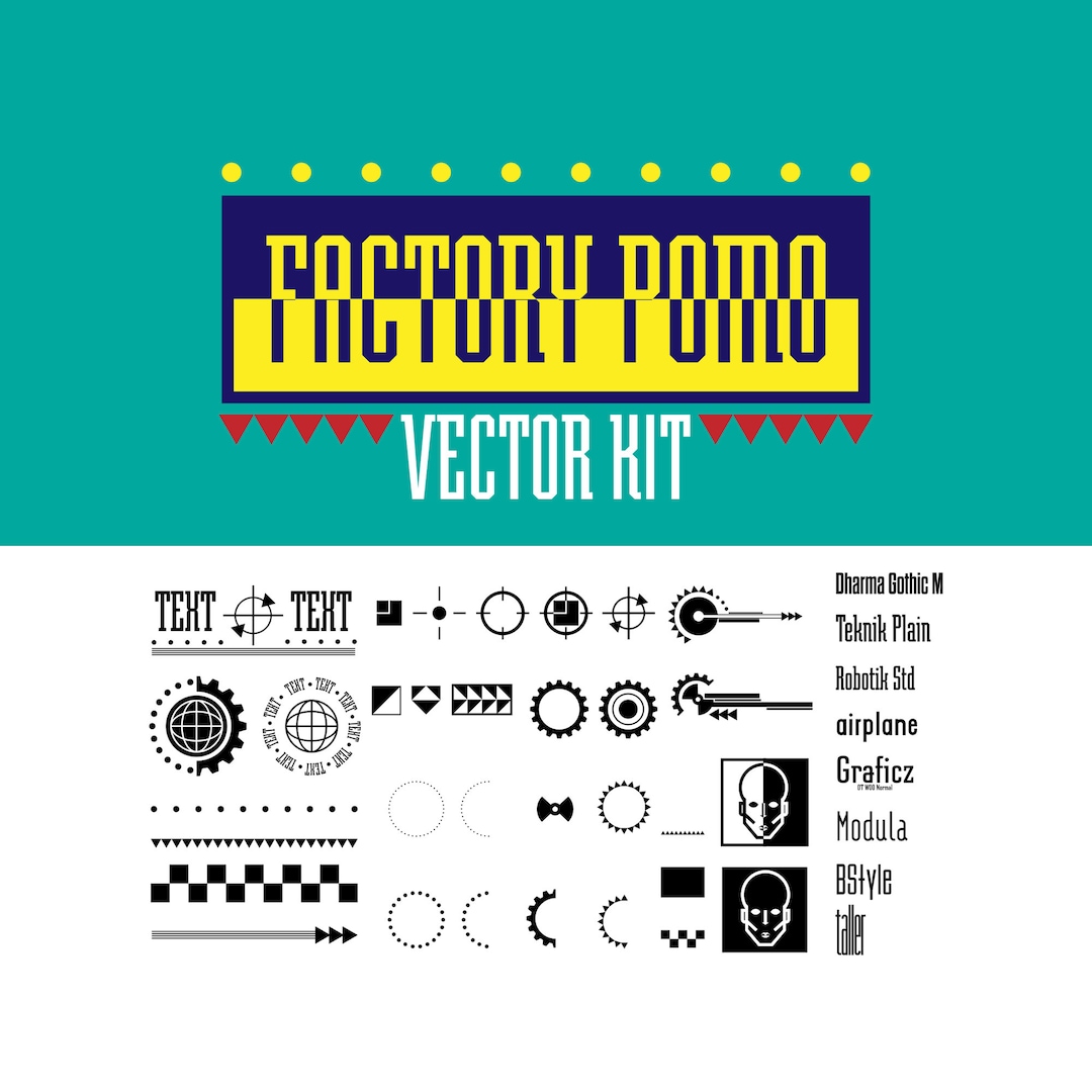 Factory Pomo Icons Template (over 45 Assets for Logos, Clothing ...