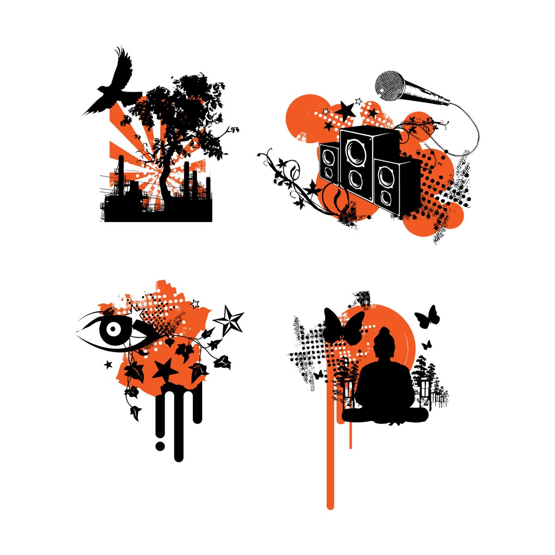 Y2K / Frutiger Metro - Vintage 2000s T-shirt Vector Kit [100+ Shapes ...