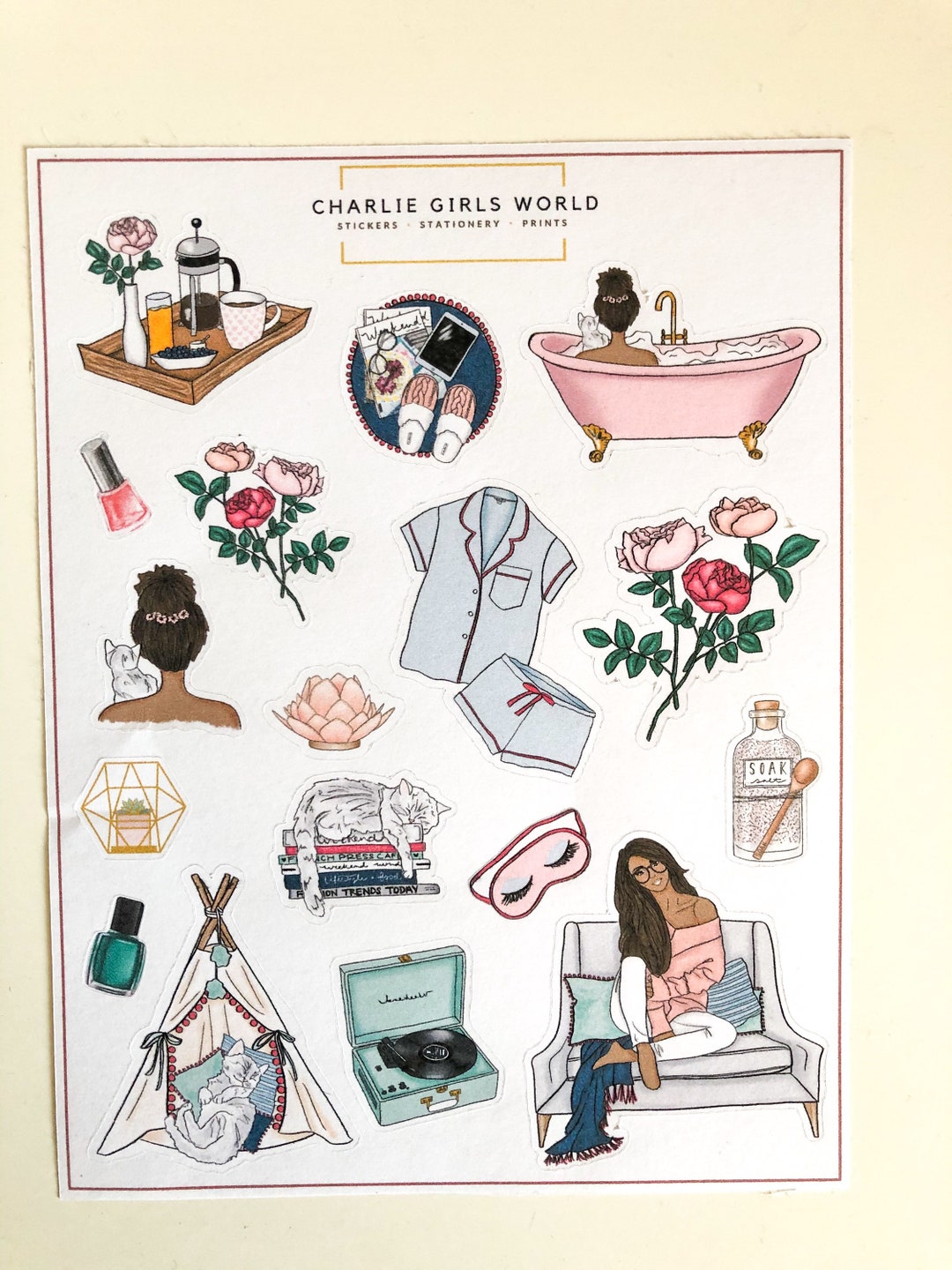 Pyjama Day Planner Stickers Me Time Stickers Girlie - Etsy