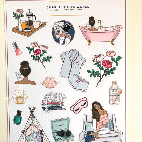 Pyjama Day Planner Stickers Me Time Stickers Girlie - Etsy