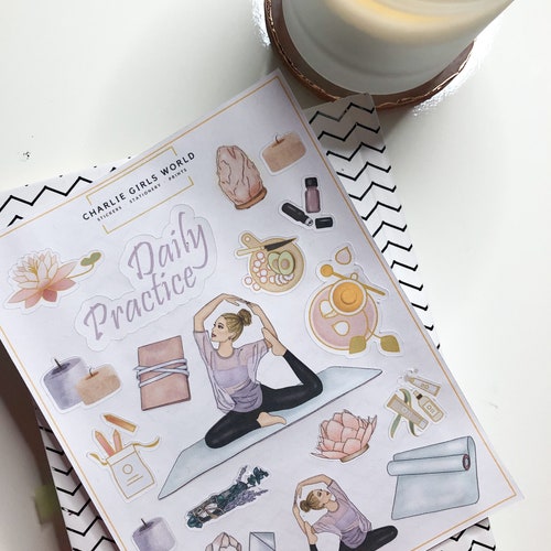 Daily Yoga Practice Stickers Yoga Namaste - Etsy