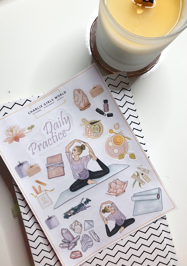 Daily Yoga Practice Stickers Yoga Namaste - Etsy