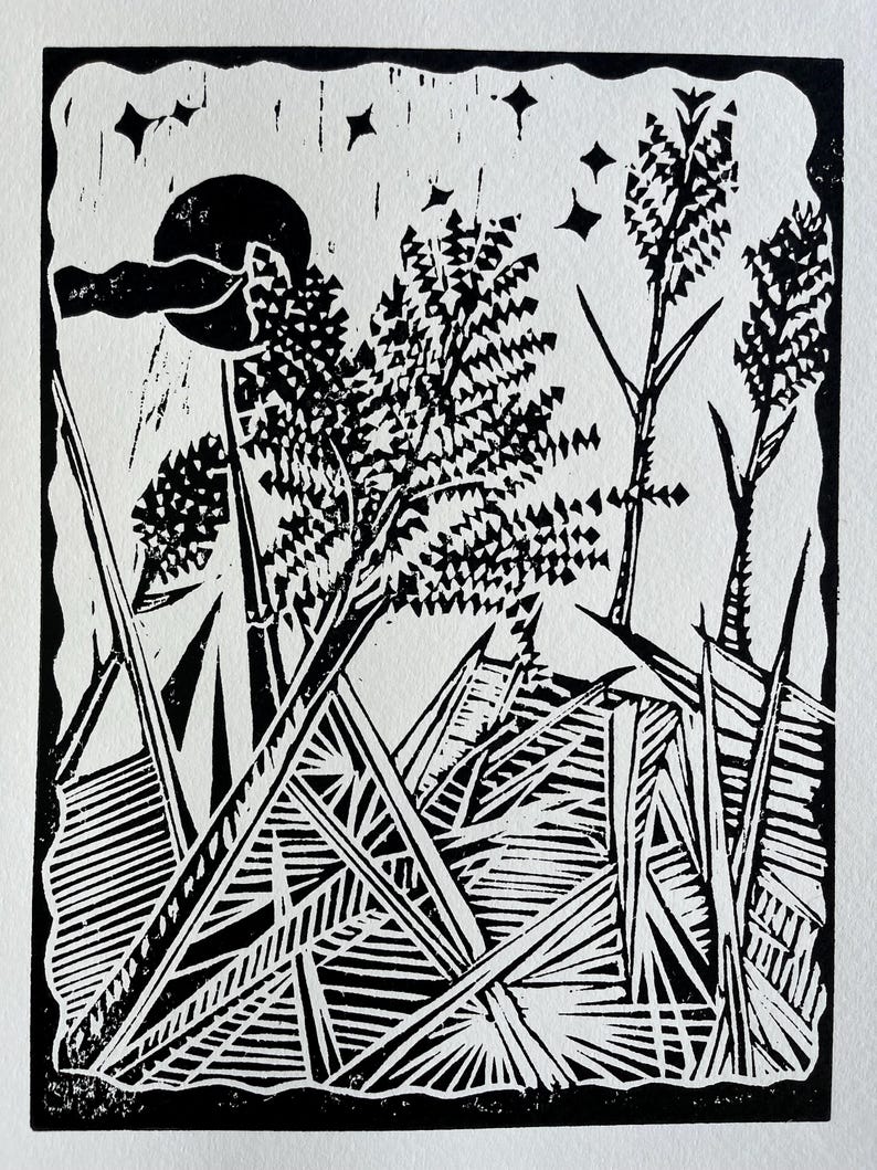 Makahiki Wood Block Print Tshirt - Etsy