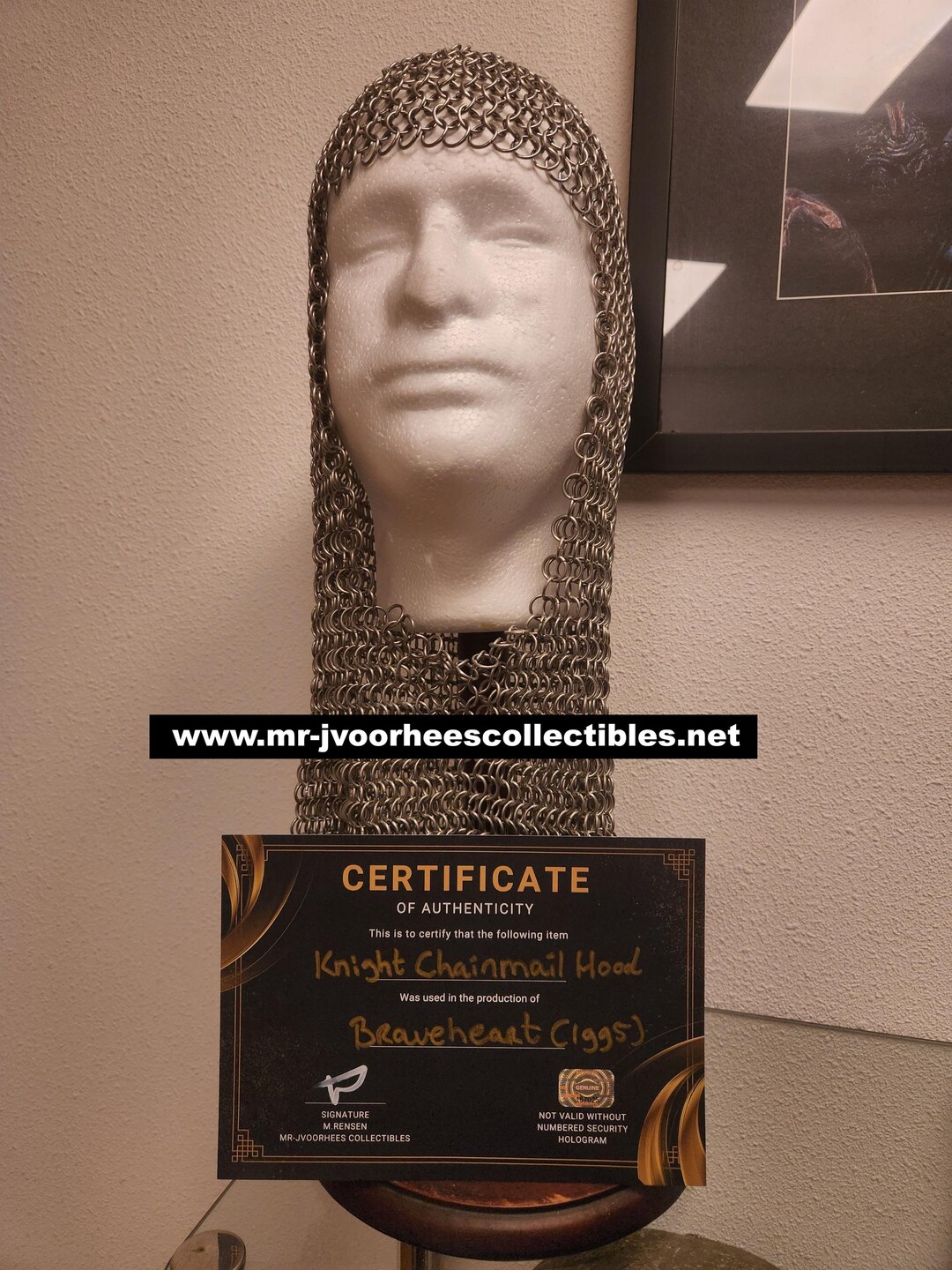 Mel Gibson Braveheart (1995) Original Production Used Chainmail Hood ...