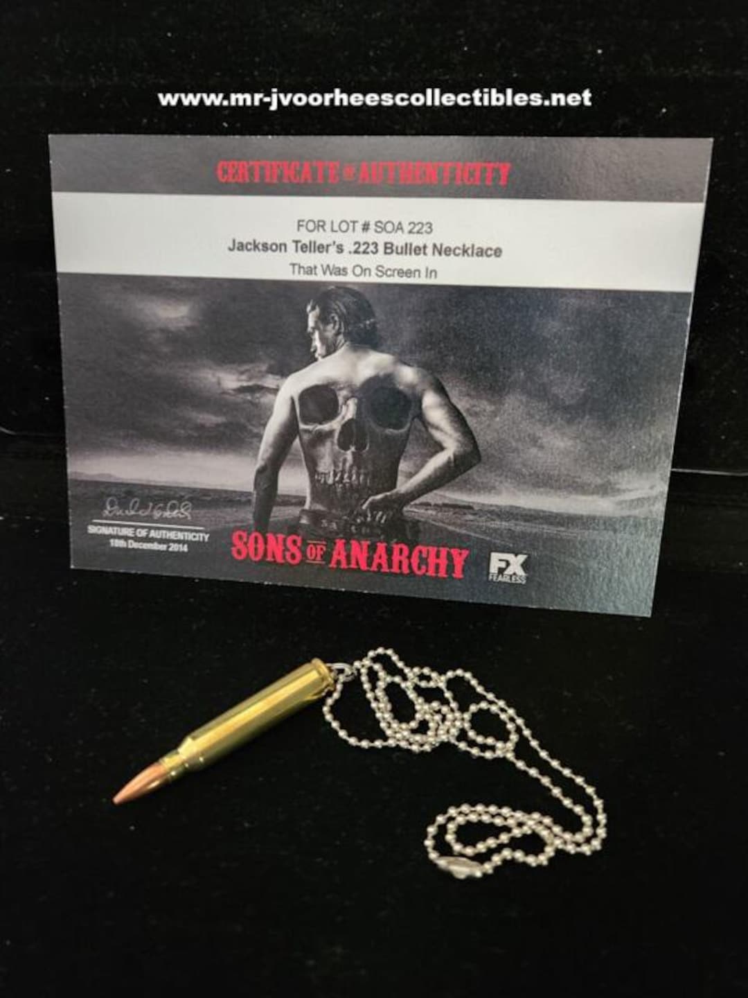 Sons of Anarchy Original Screen Used Jack Teller Jax Bullet Necklace ...