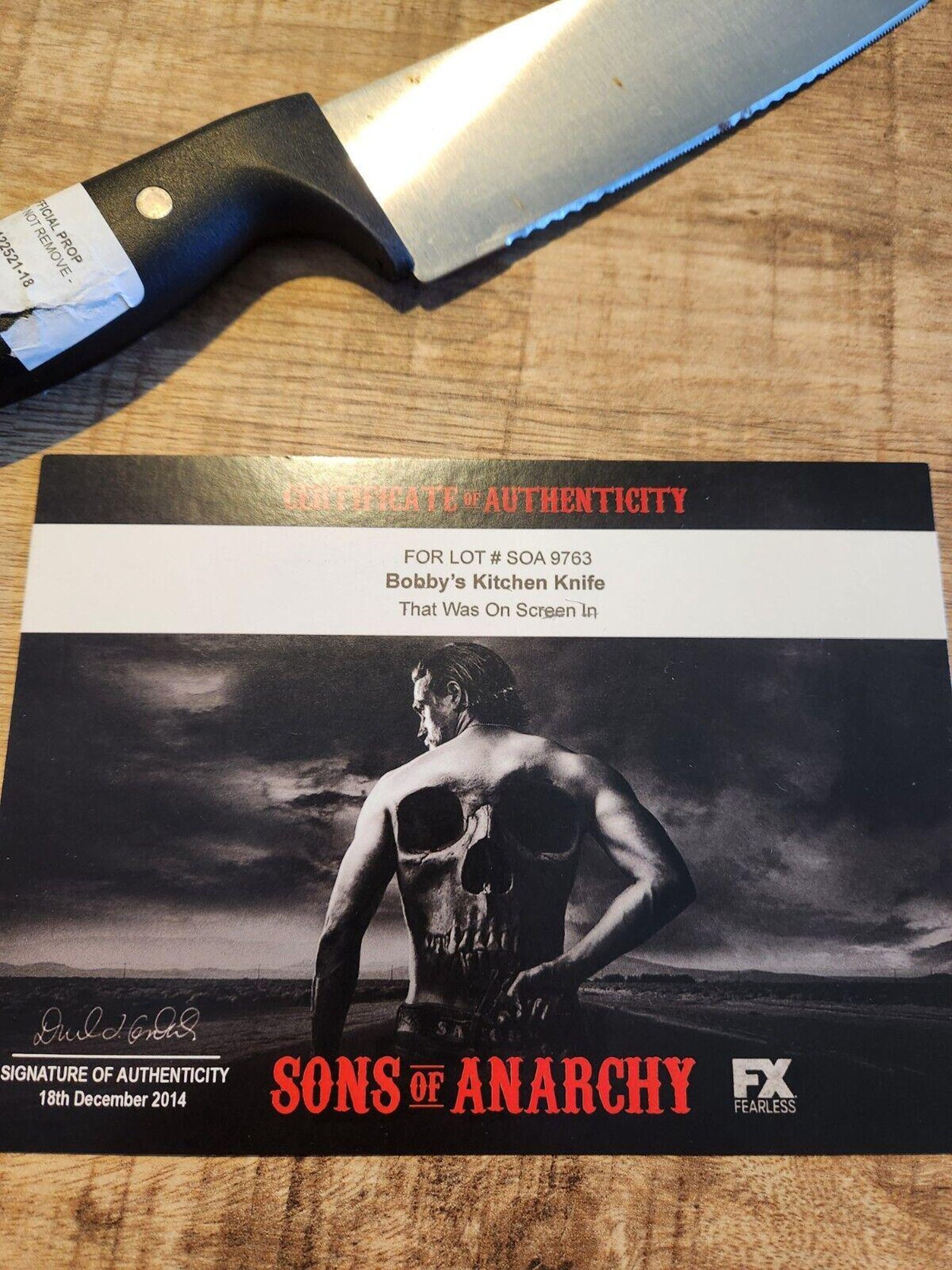 Sons of Anarchy SOA Original Screen Used Bobby Kitchen Knife Movie Prop ...
