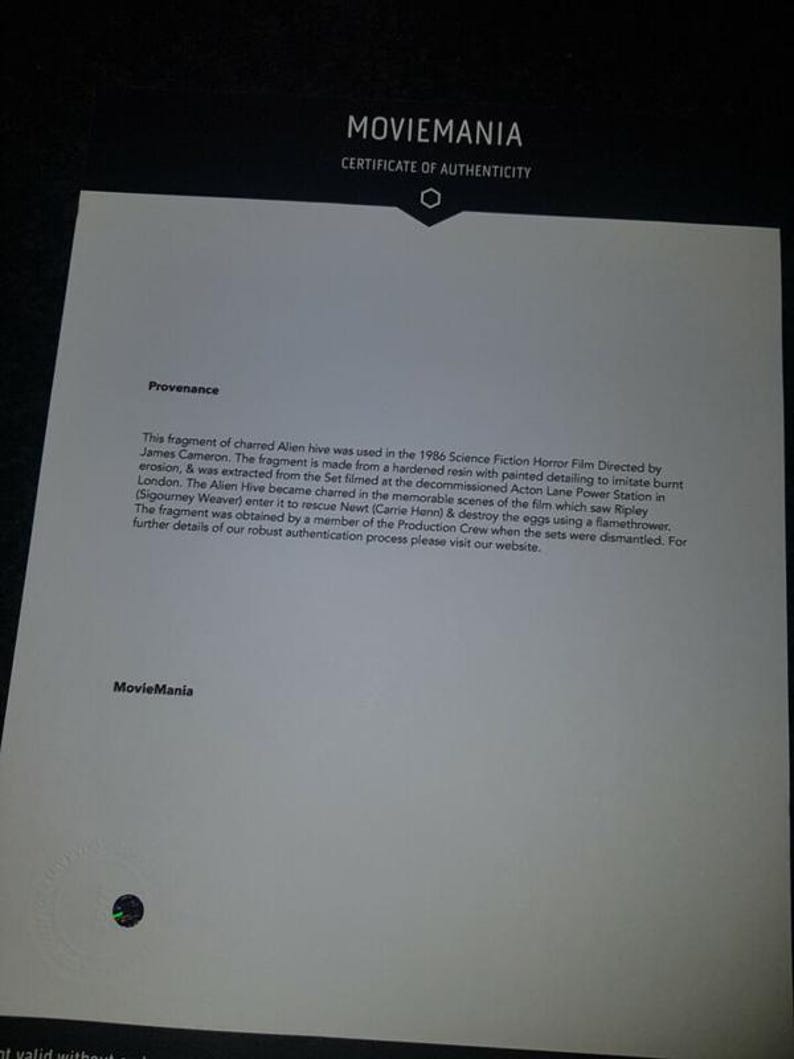 Aliens Original Screen Used Piece of Alien Nest Hive Movie Prop - Etsy