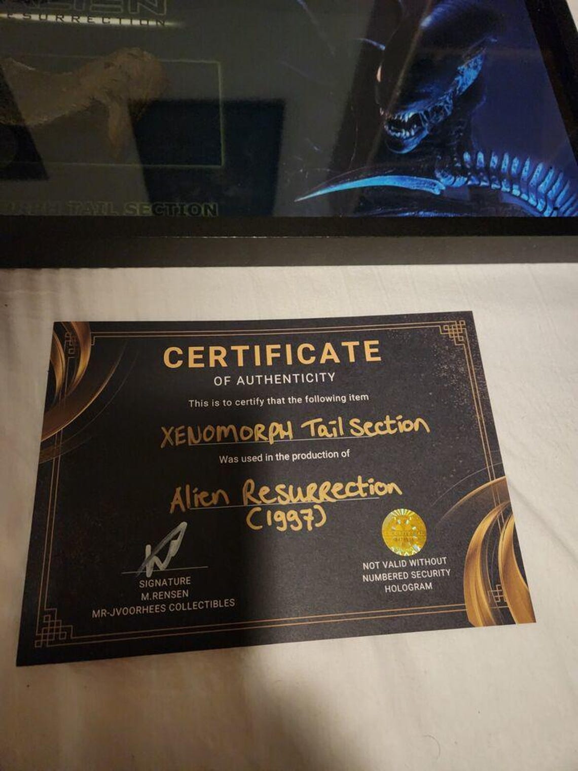 Alien Resurrection Original Screen Used Xenomorph Tail Section Piece ...