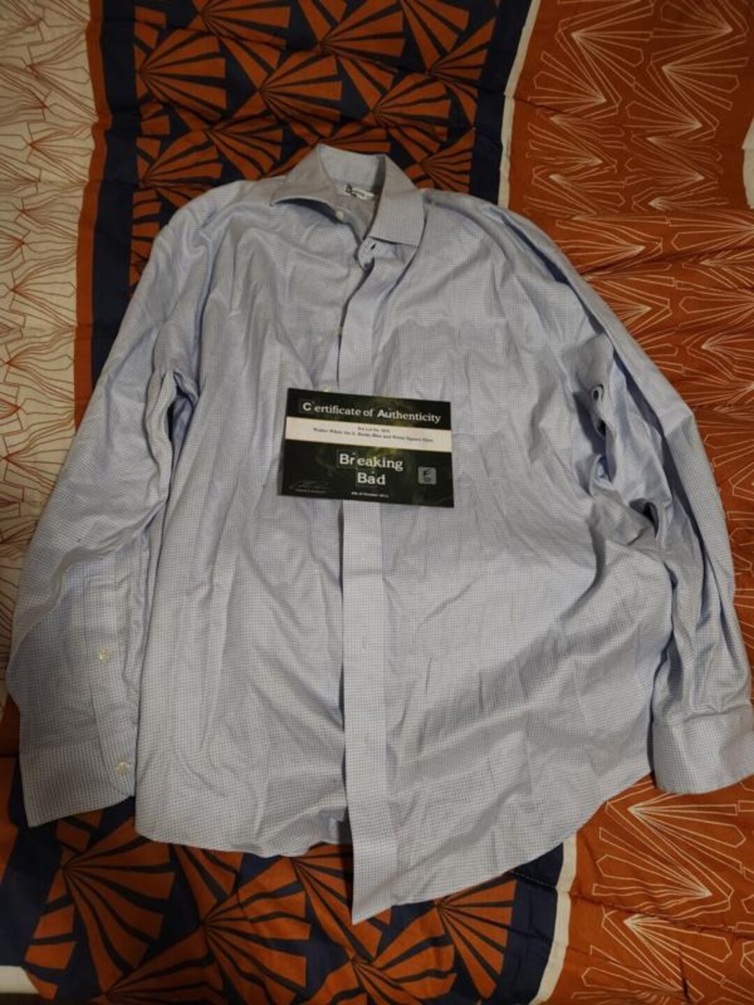 Breaking Bad Original Production Used Walter White Blue Square Shirt ...