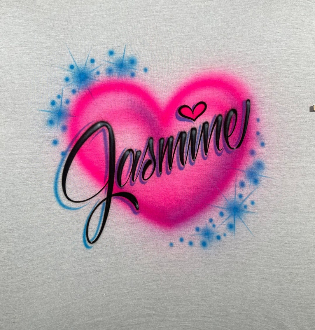 Custom Heart Name T-shirt: Personalized Design, Handcrafted Apparel - Etsy