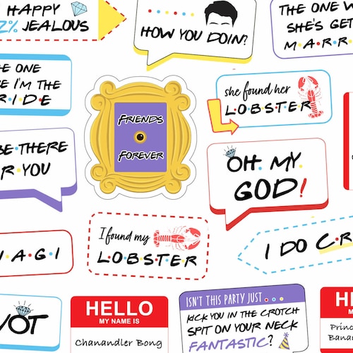 Friends Bachelorette Party Photo Booth Props Bridal Shower - Etsy